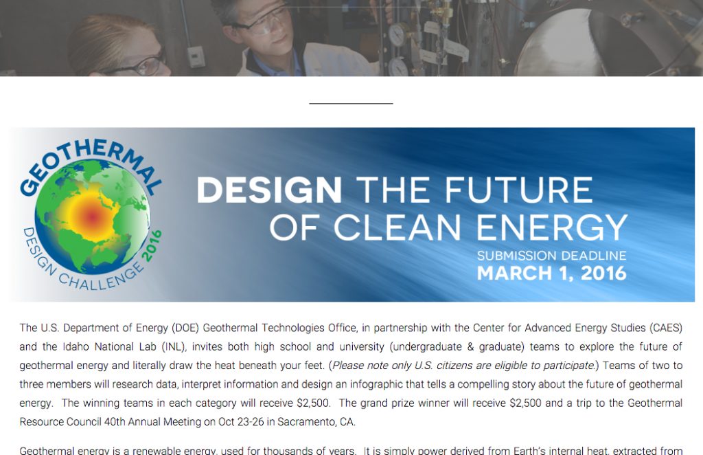 Geothermal Design Challenge sees tremendous number of submissions ...