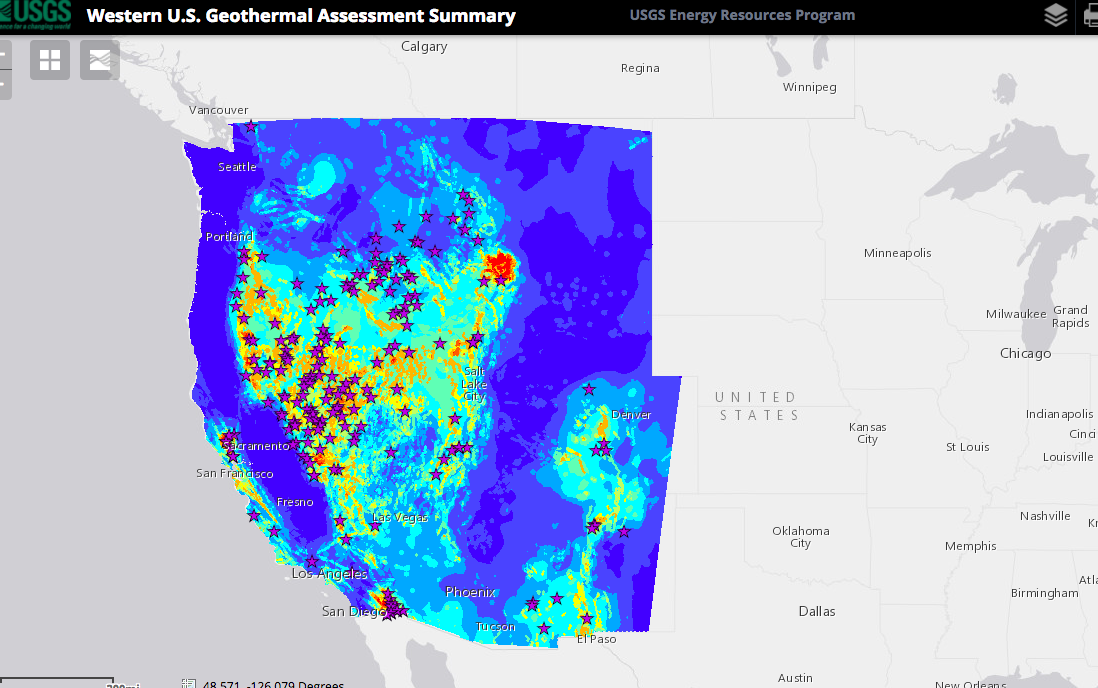 Great interactive map showing geothermal resources in the Western U.S ...