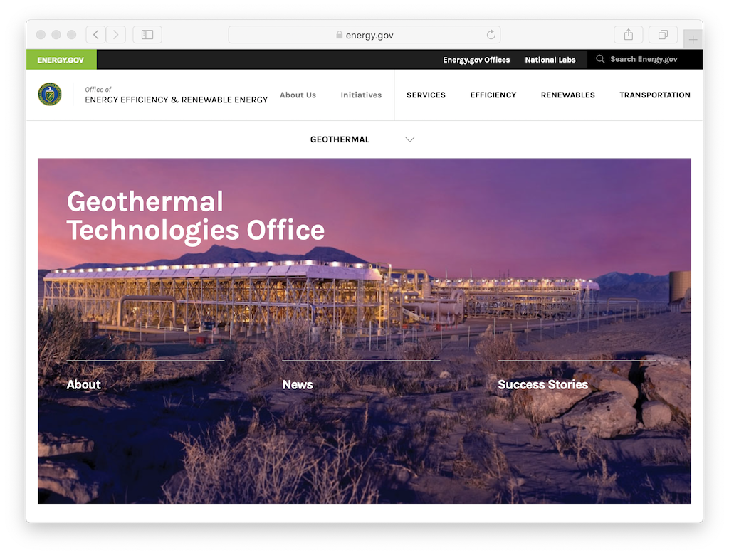 U.S. Department of Energy Geothermal Technologies Office seeking merit ...