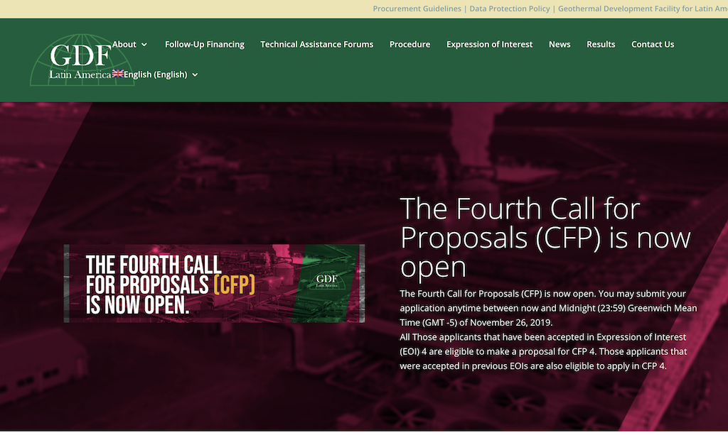 4th Call for Proposals open for Latin America Geothermal Development ...