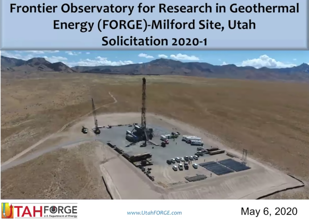 Webinar recording - Utah FORGE geothermal solicitation - introduction ...