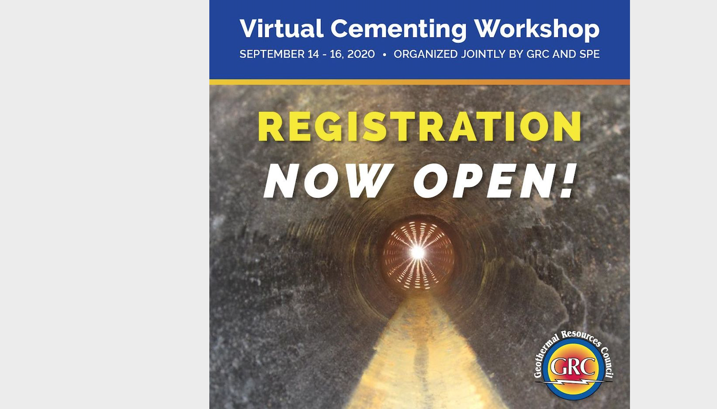 GRC/ SPE Virtual Well Cementing Workshop, Sept. 14-16, 2020 ...
