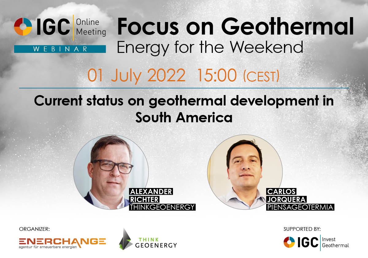 Webinar – Current status on geothermal development in South America ...