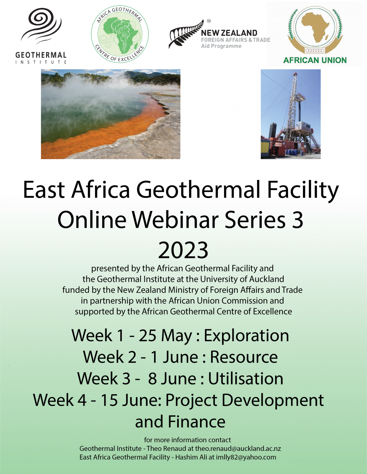 The East Africa Geothermal Facility Webinar Series, May to June 2023