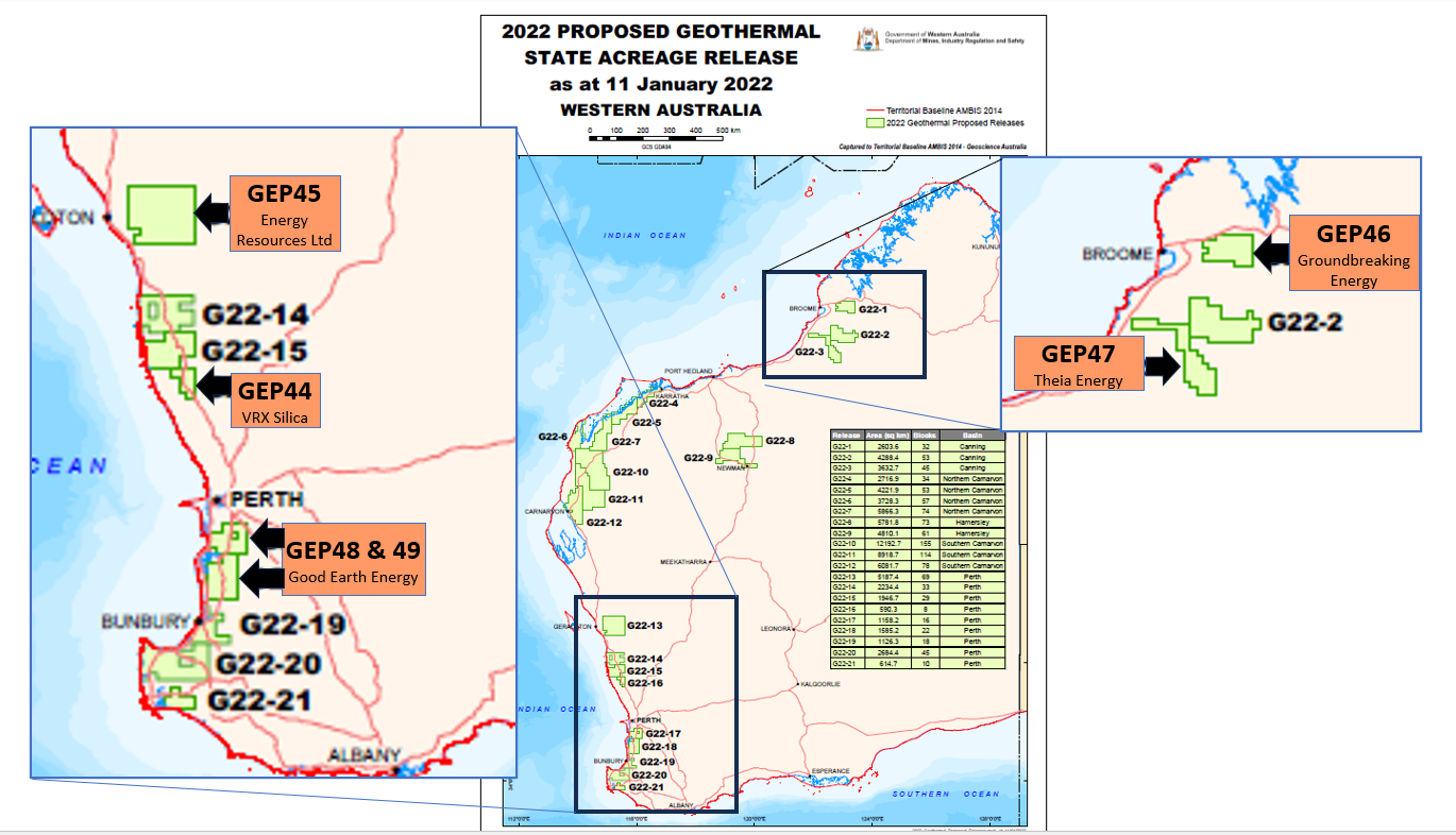 Six geothermal exploration permits granted in Western Australia