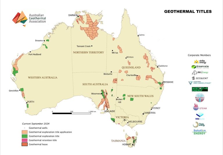 AGA publishes map of geothermal tenements in Australia