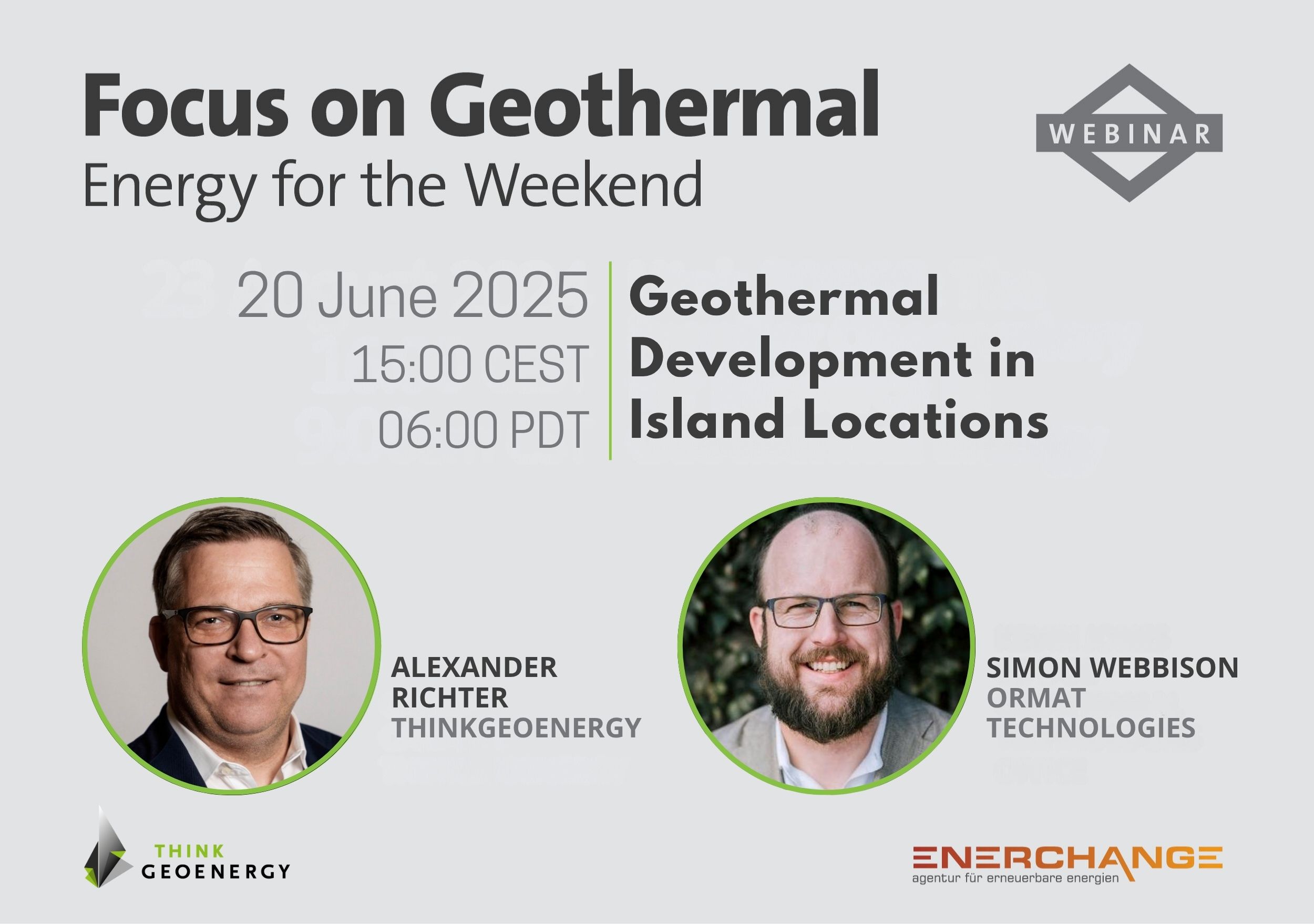 Webinar – Geothermal development in island locations, 20 June 2025