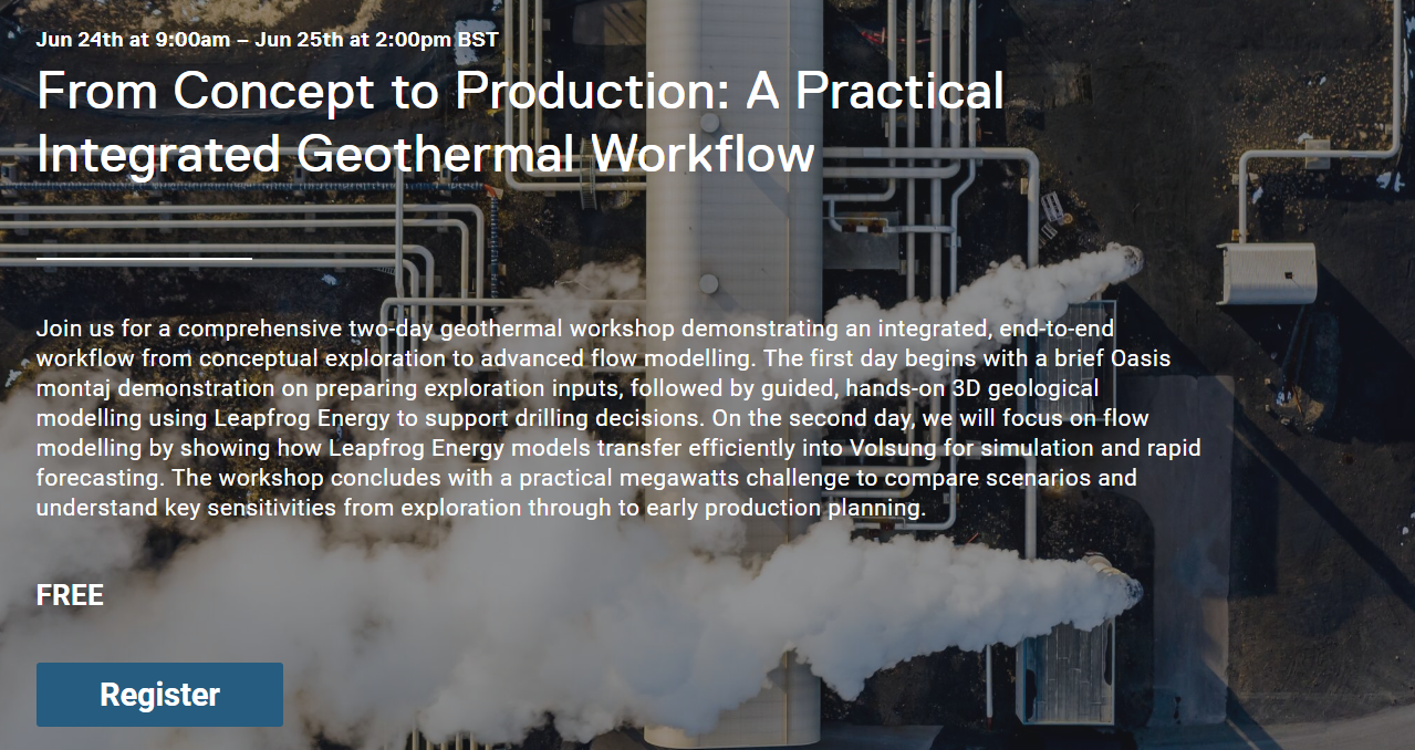 Registration open – Free workshop on end-to-end geothermal modeling ...